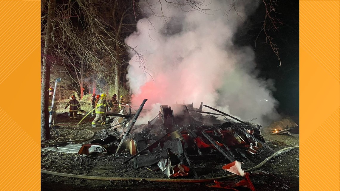 Crews respond to trailer engulfed in flames in Payne Springs | cbs19.tv