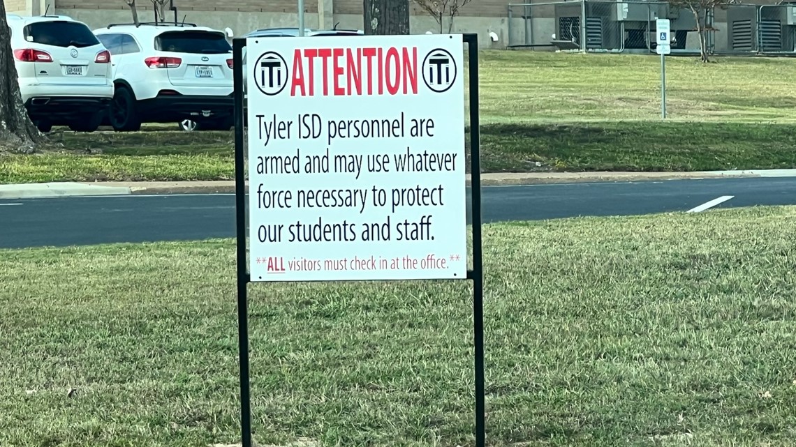 Tyler ISD adds signs warning of armed personnel on campuses | cbs19.tv