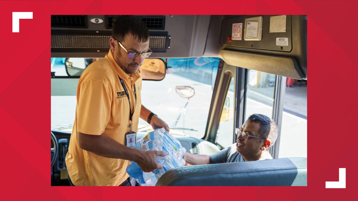 More than 60K bottles of water donated to Tyler ISD bus drivers | cbs19.tv
