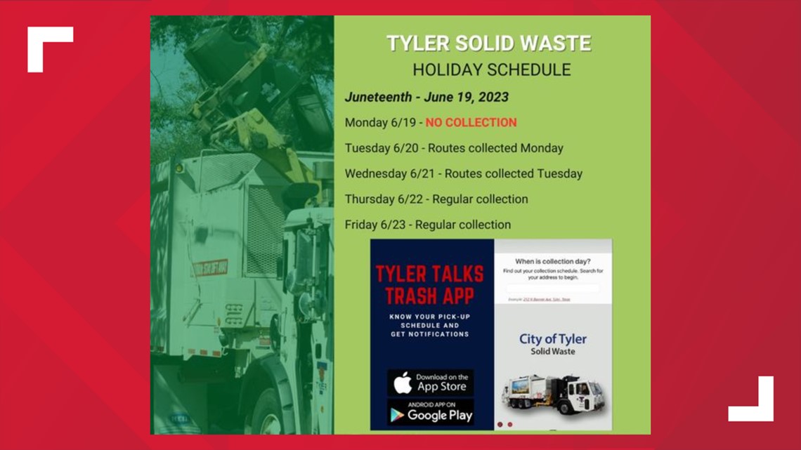 REMINDER: No trash collection on tomorrow, June 19 | cbs19.tv