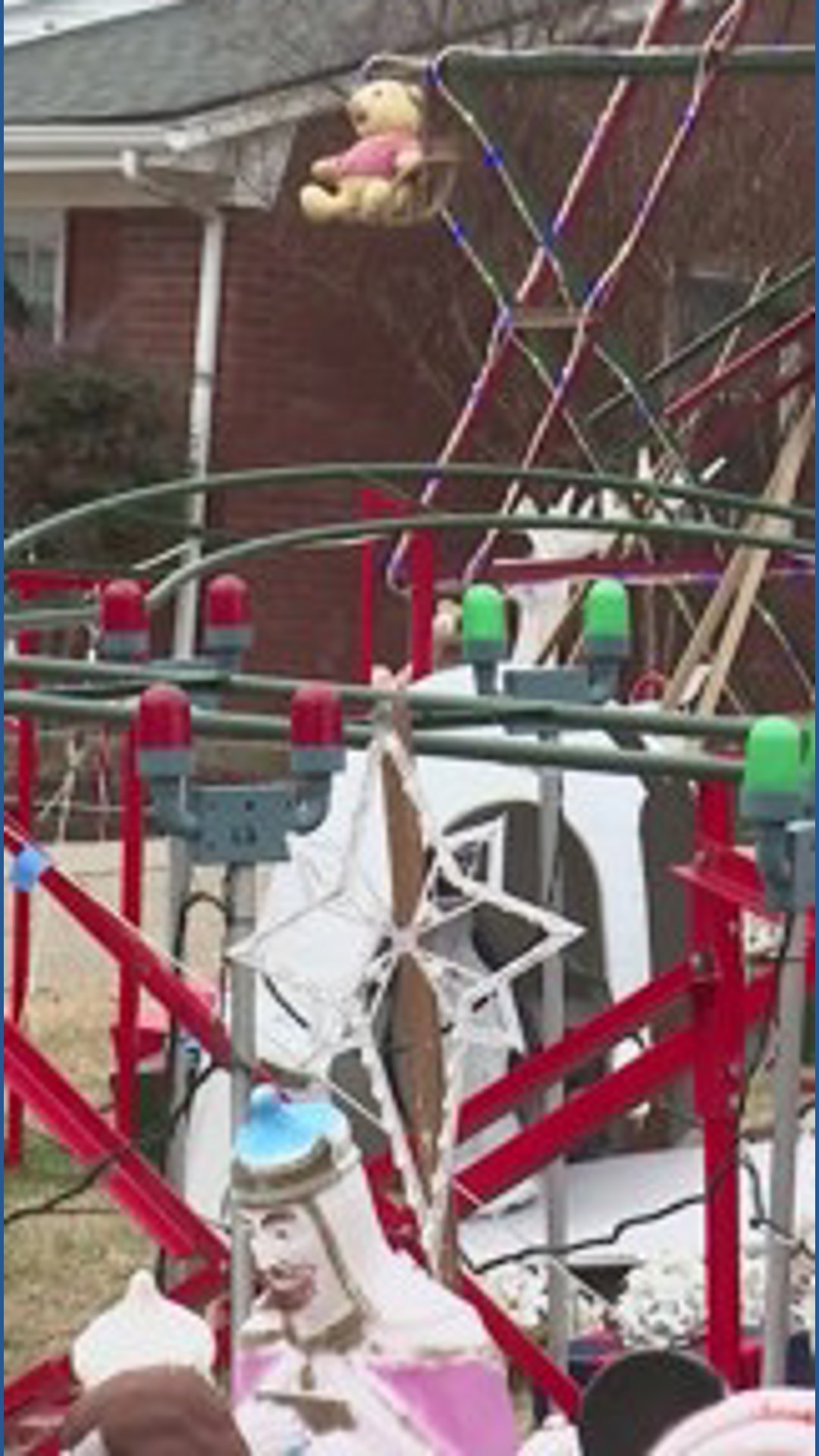 Neighborhood stuns with 18-foot-tall Christmas roller coaster display ...