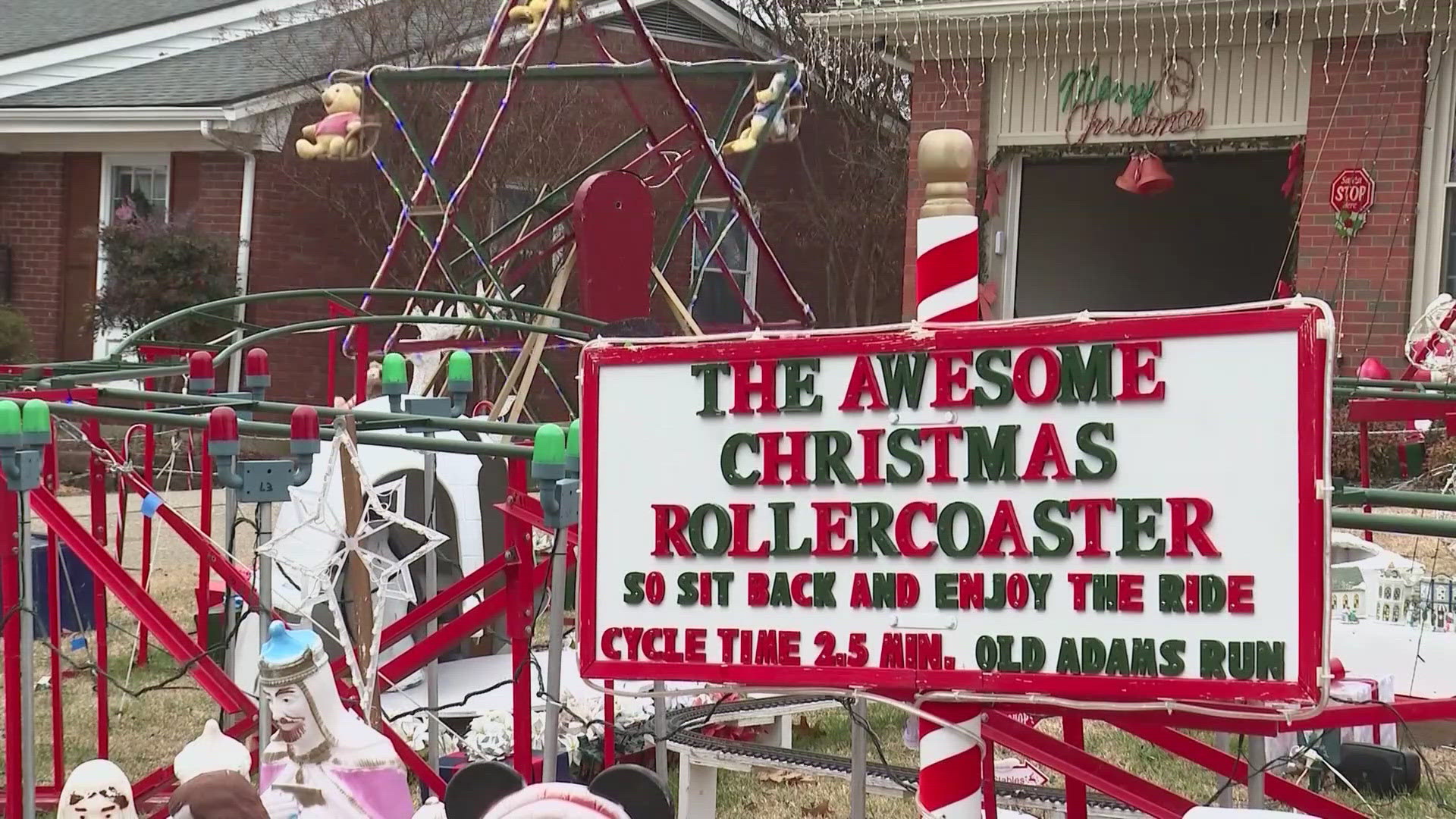 Neighborhood stuns with 18-foot-tall Christmas roller coaster display ...