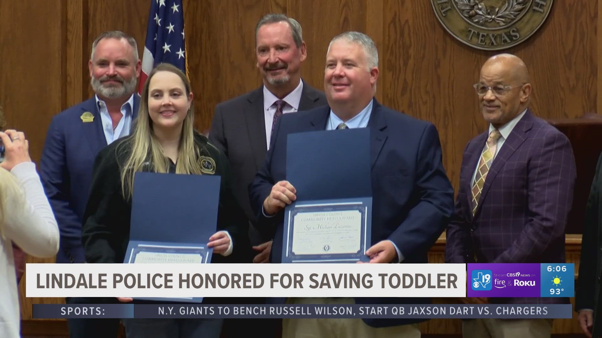 Lindale Police honored for saving choking toddler | cbs19.tv