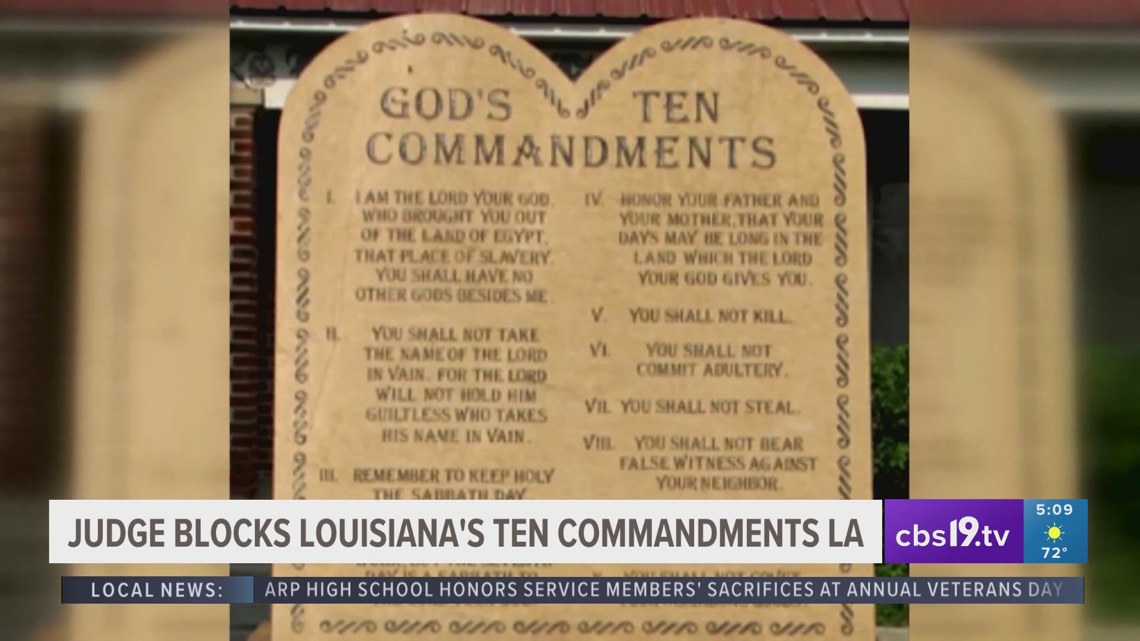 Judge blocks Louisiana's 'Ten Commandments Law' | cbs19.tv