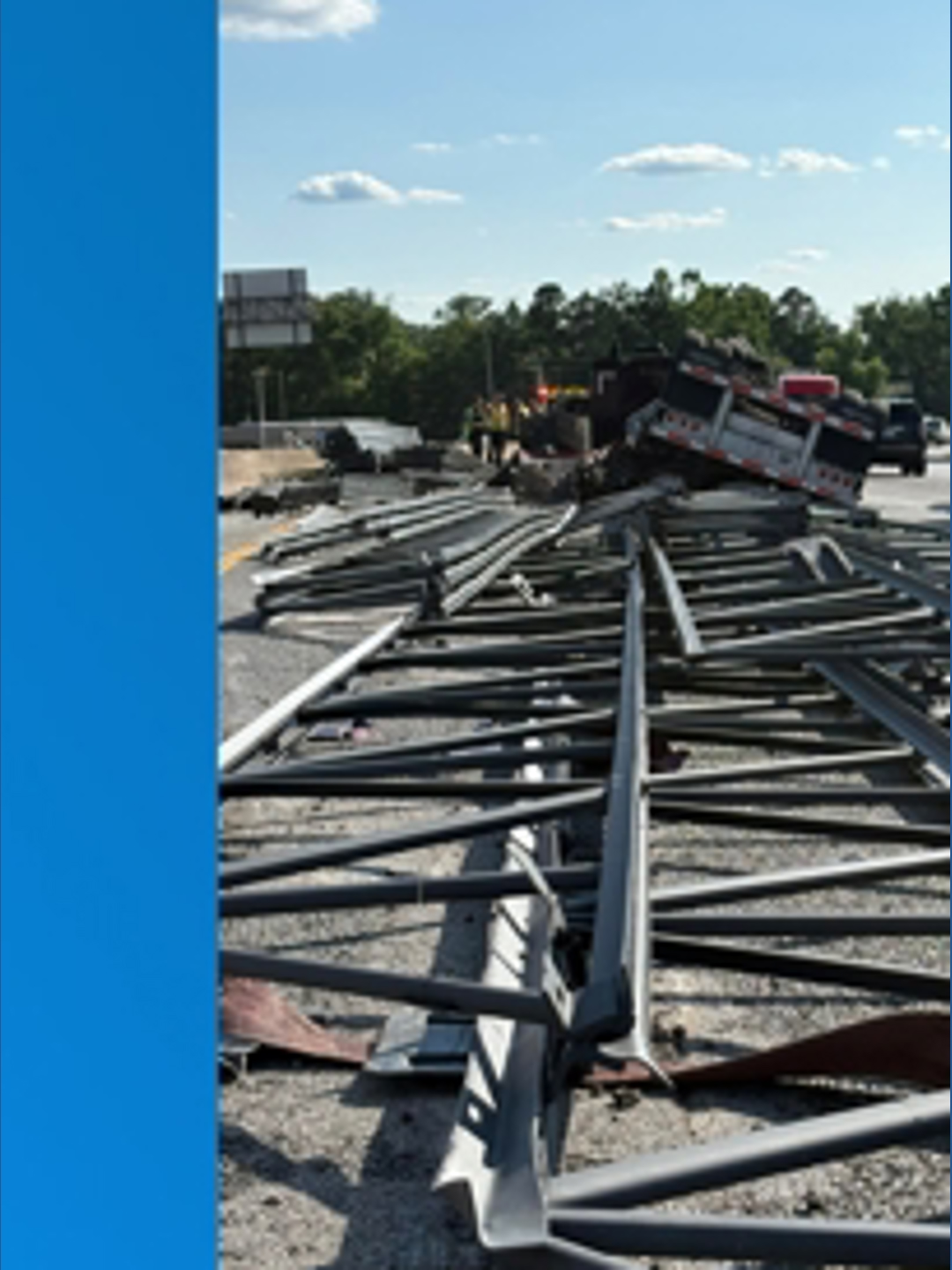 18-wheeler overturns in Lufkin, spills steel beams on South Medford ...