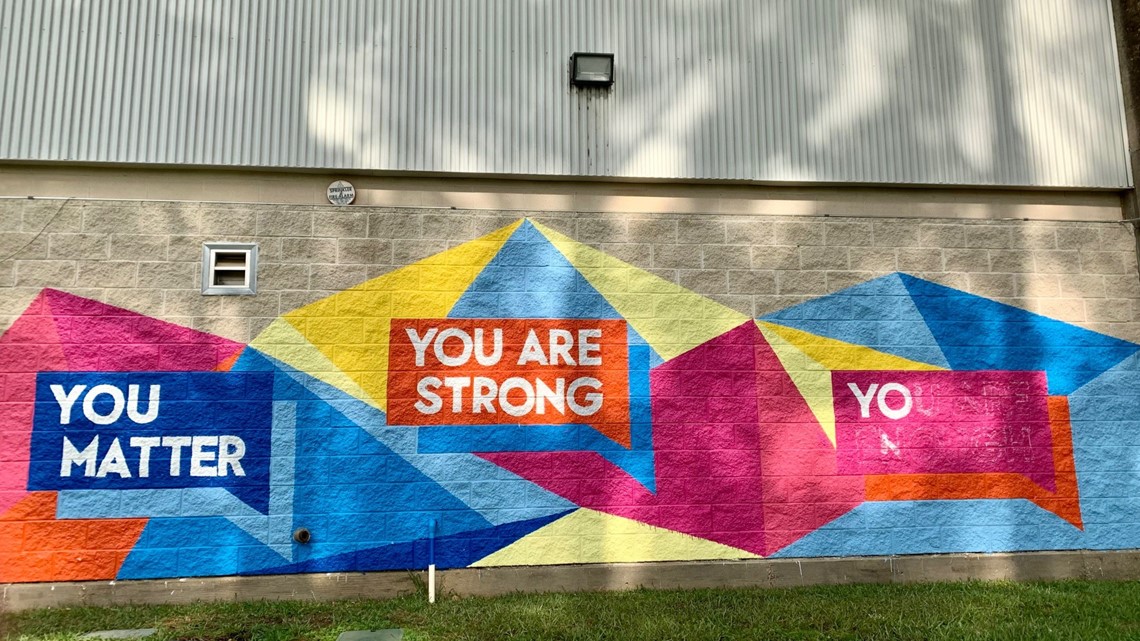 Mental health mural at the Glass Recreation Center in East Texas | cbs19.tv
