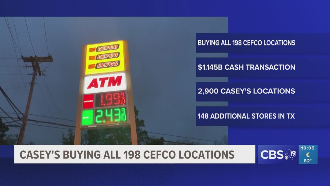 Casey's announces agreement to acquire 198 CEFCO convenience stores ...