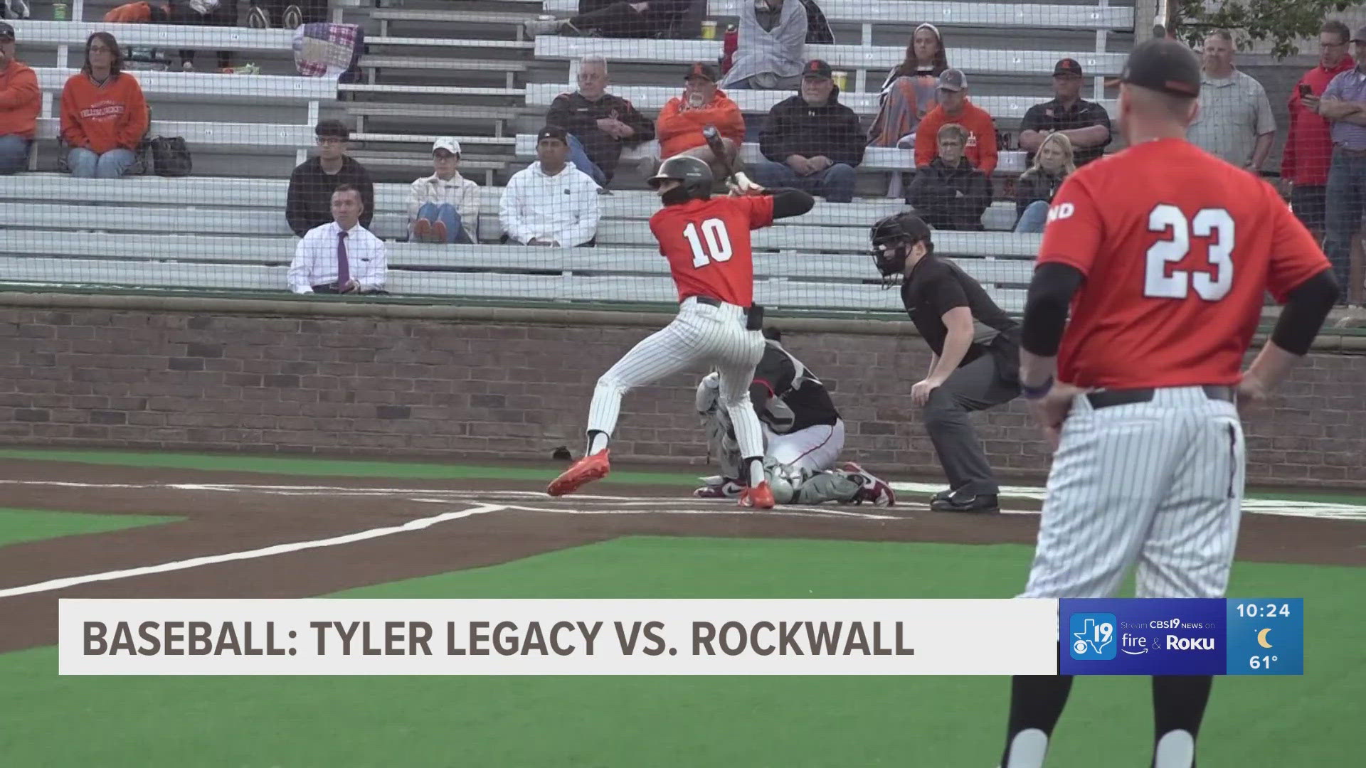 Rockwall edges Tyler Legacy 3-2 in baseball matchup | cbs19.tv