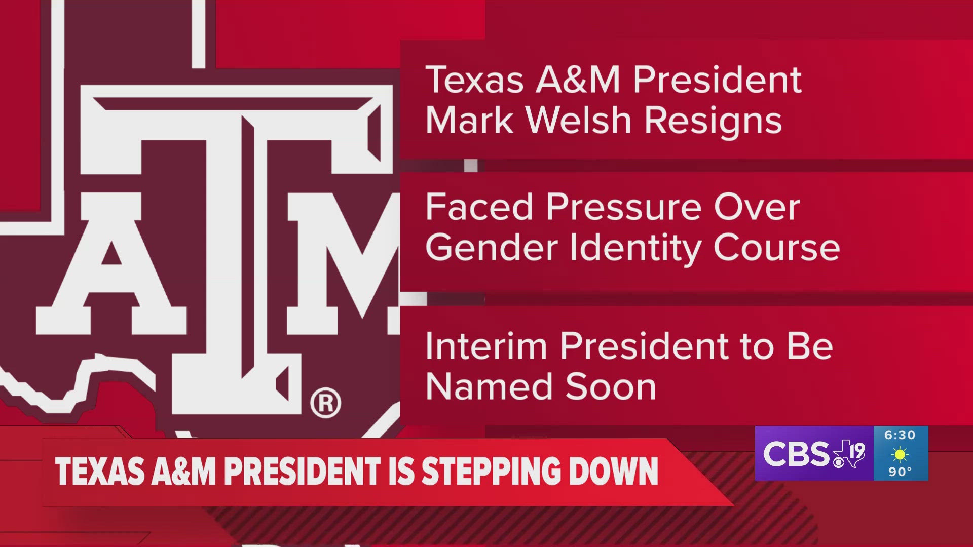 Texas A&M President Mark Welsh set to step down Friday | cbs19.tv