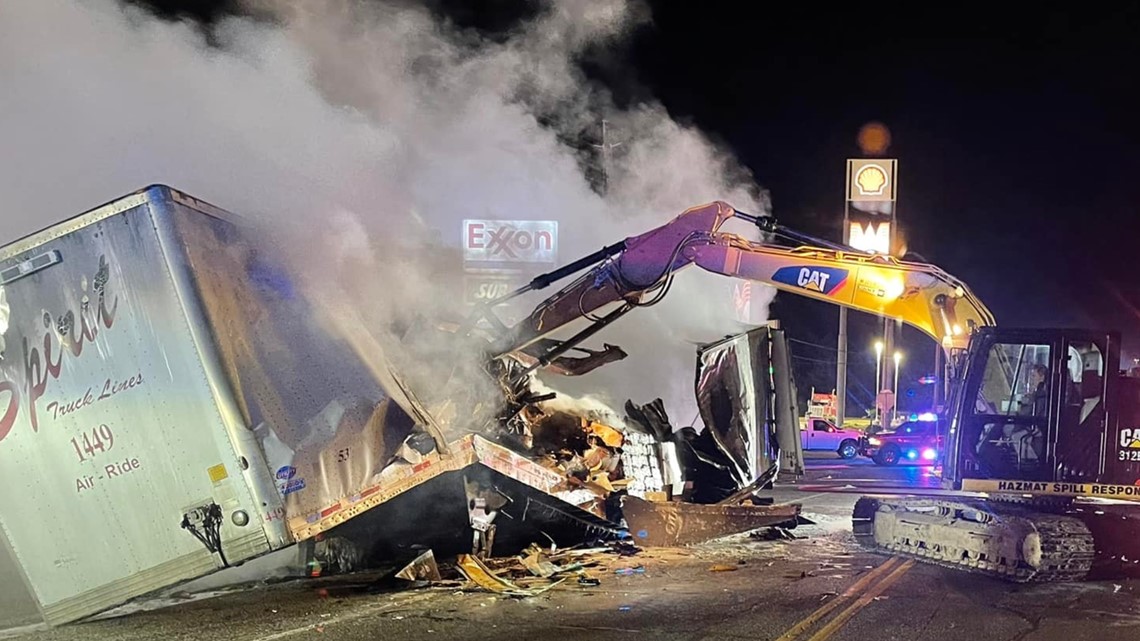 Cleanup underway after 18-wheelr fire on I-20 | cbs19.tv