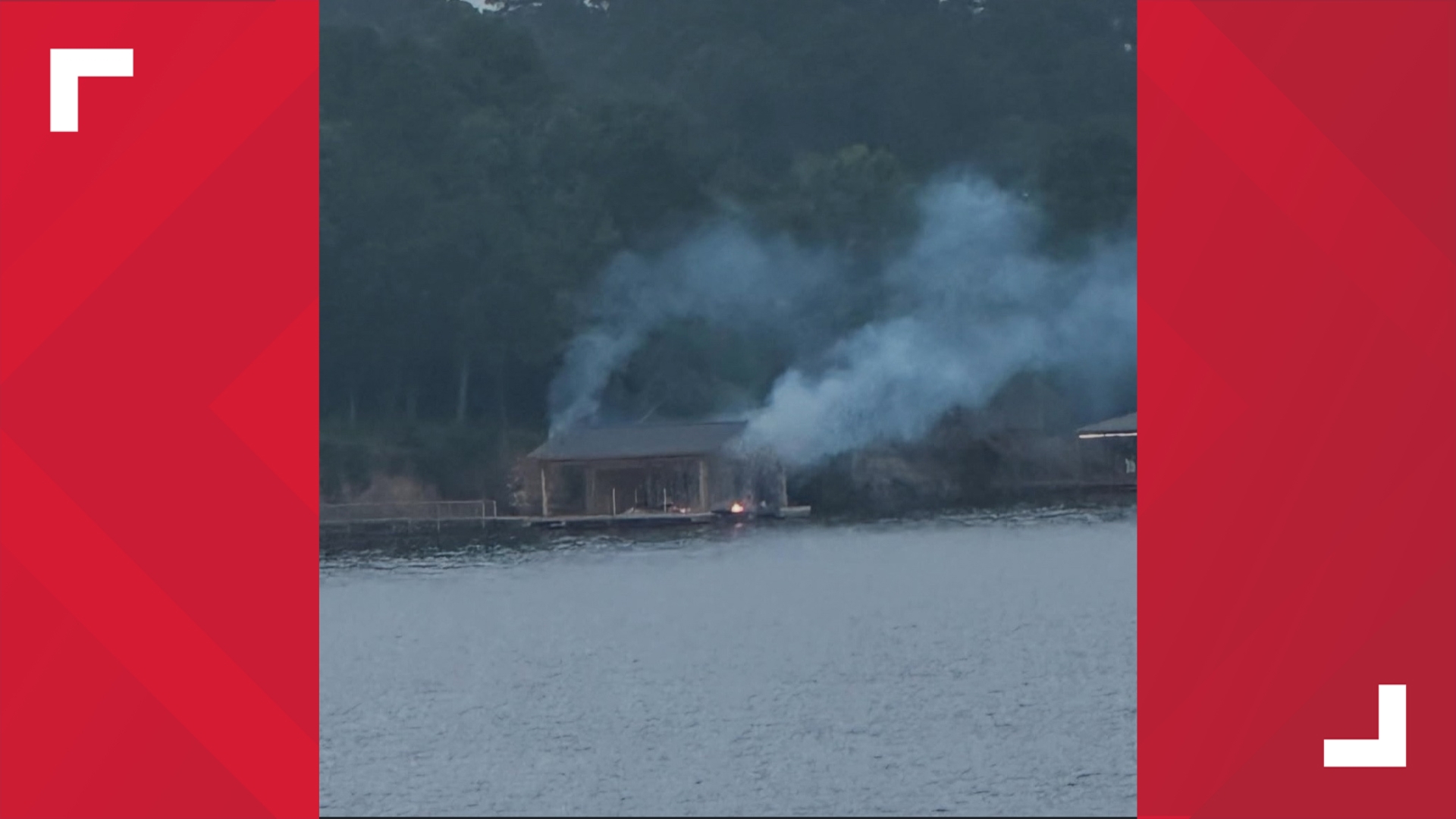 Emergency crews battling fire on Lake Palestine dock | cbs19.tv