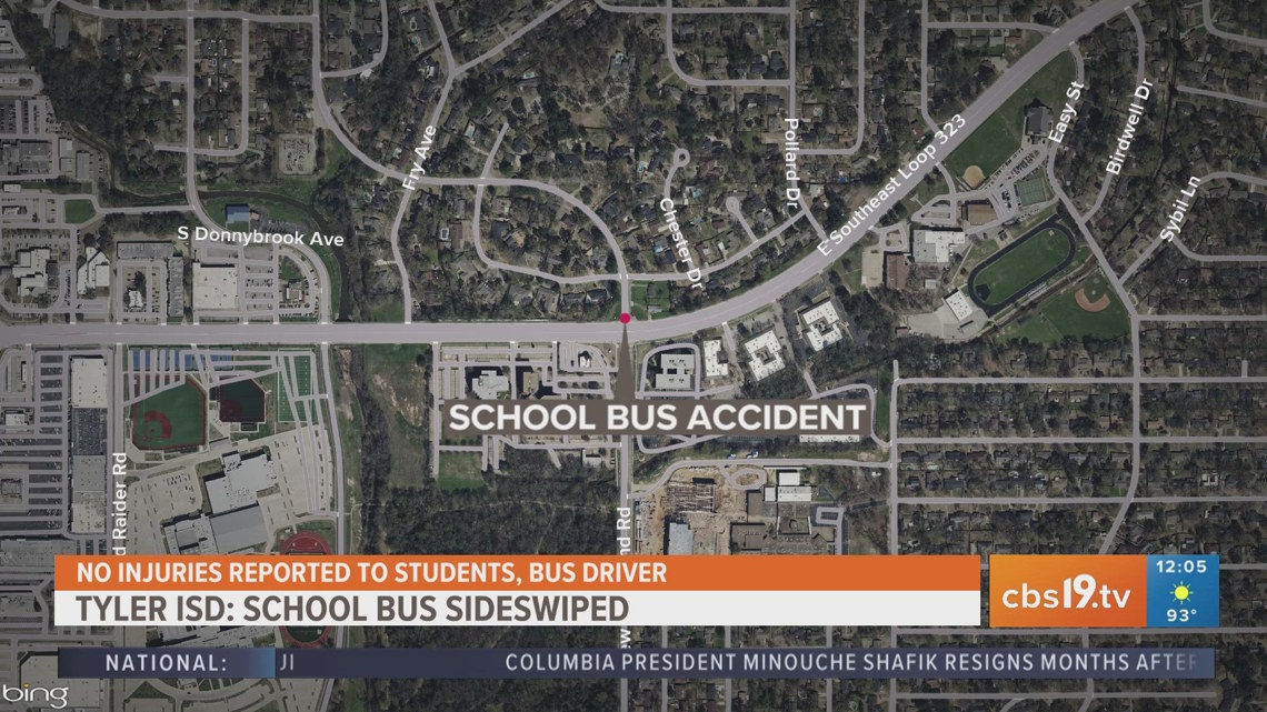 No injuries reported after crash involving Tyler ISD bus | cbs19.tv