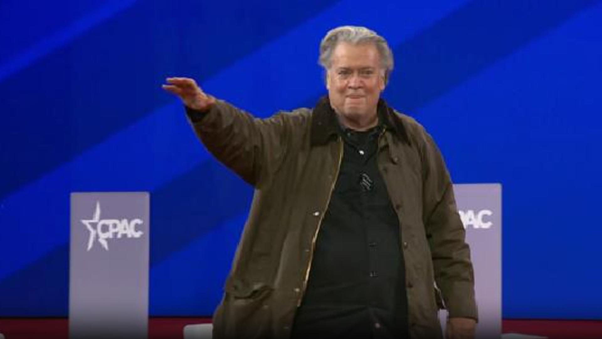 Steve Bannon mimics Elon Musk controversial 'salute' at CPAC | cbs19.tv