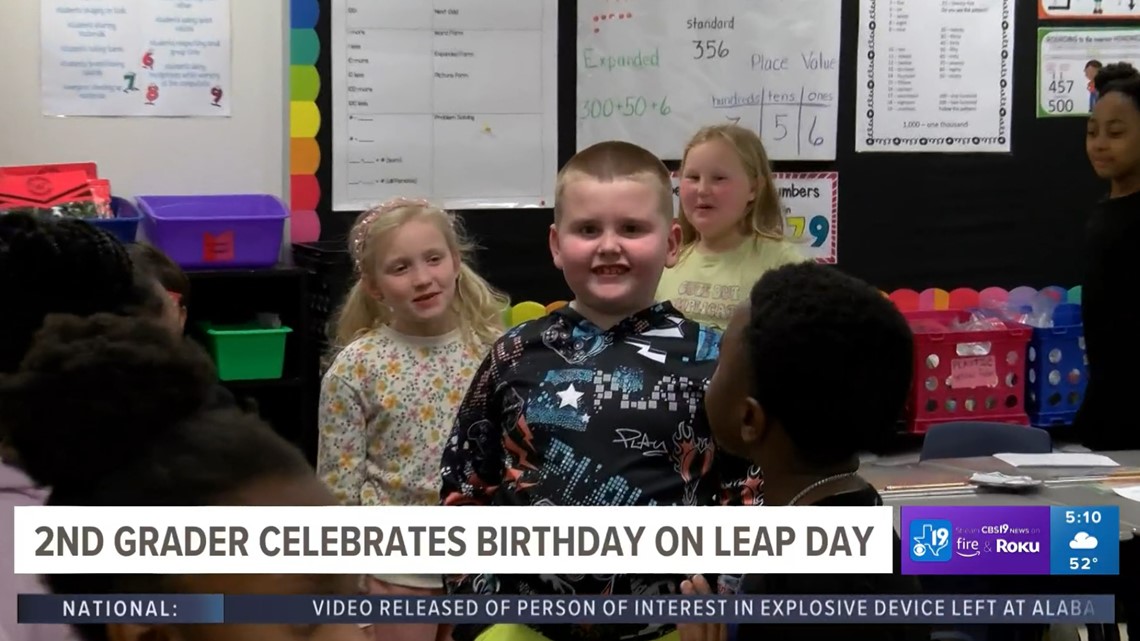 Tyler second-grader celebrates birthday on Leap Day | cbs19.tv