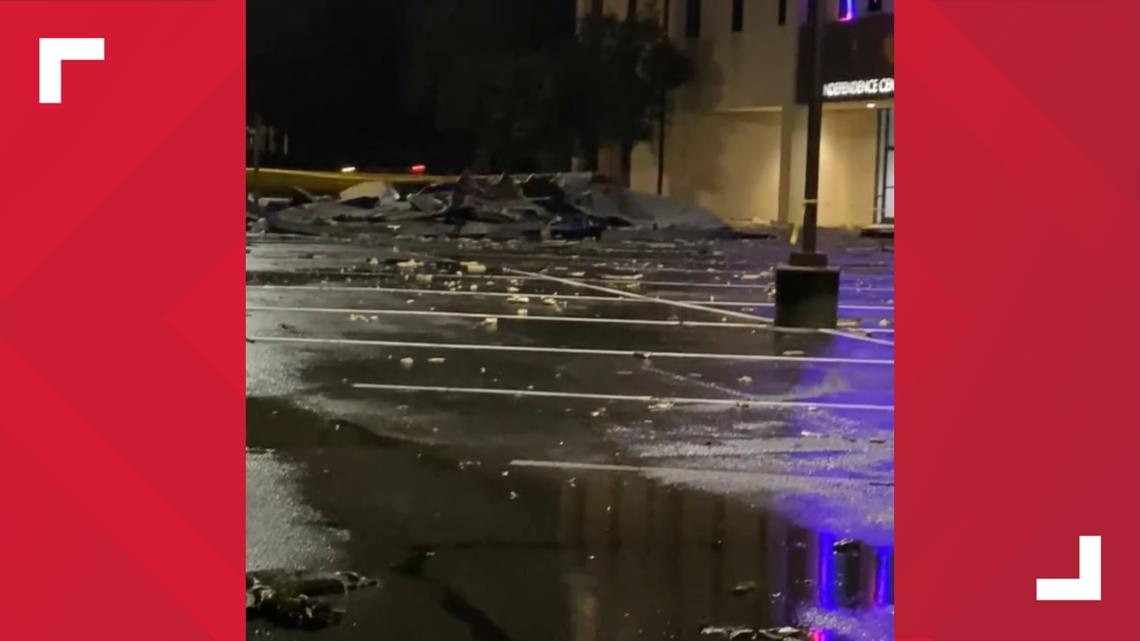 WATCH: Part of roof torn off Chase Bank building on S. Broadway Ave. in ...