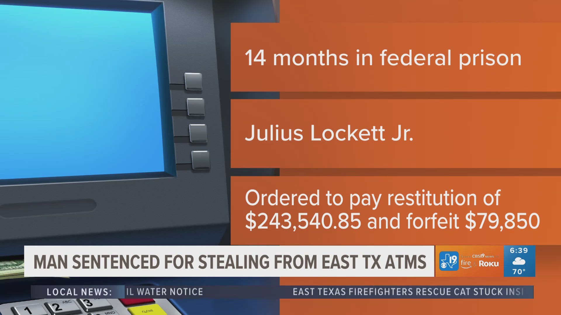 Houston man gets federal prison time for ATM burglary | cbs19.tv