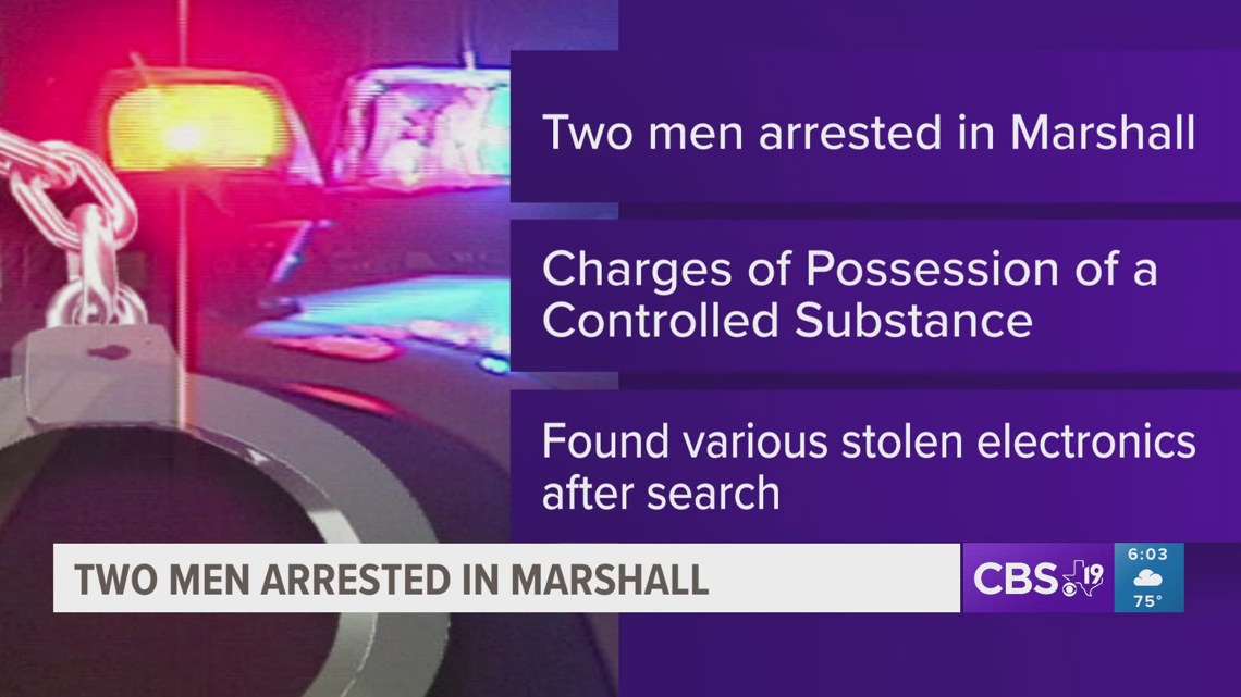 2 men arrested in Marshall after stolen items found during search warrant | cbs19.tv