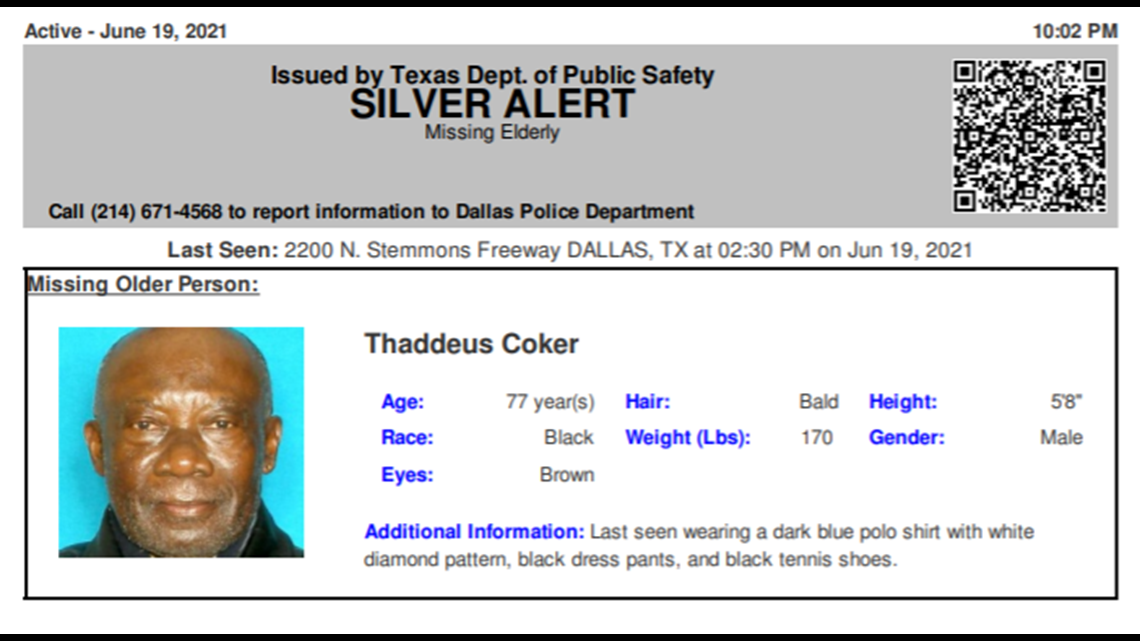 Dallas Police issue Silver Alert for 77-year-old last seen on Saturday ...