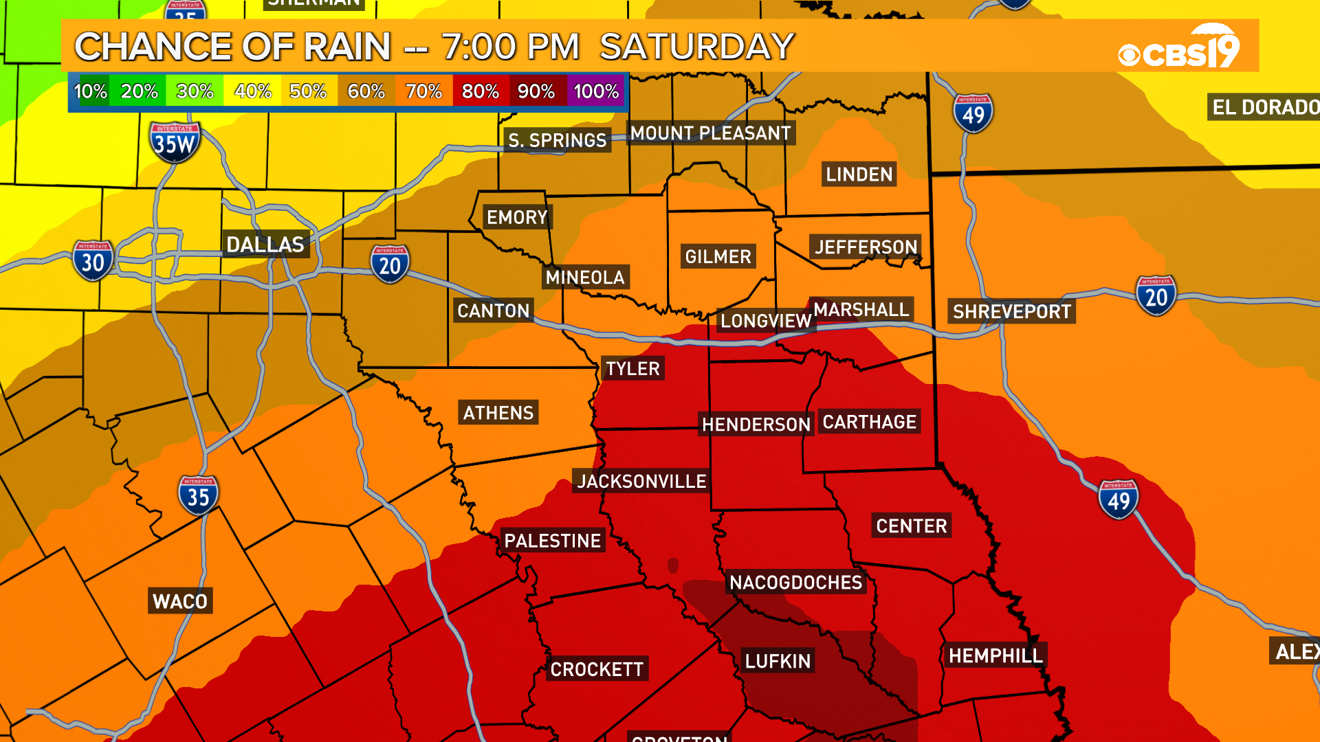 WEEKEND FORCAST: Rain chances remain high | cbs19.tv
