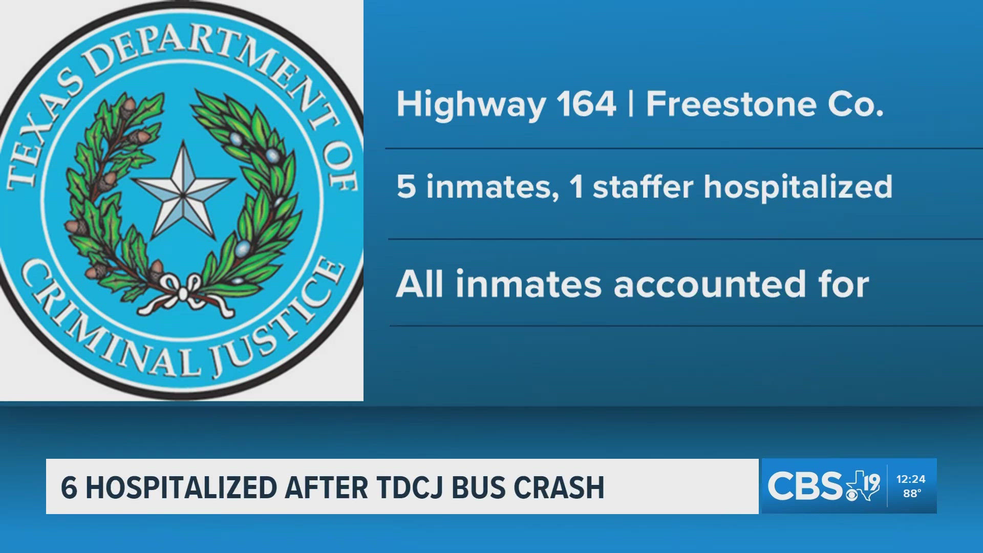 5 inmates, 1 TDCJ staff member hospitalized after prison bus crash ...