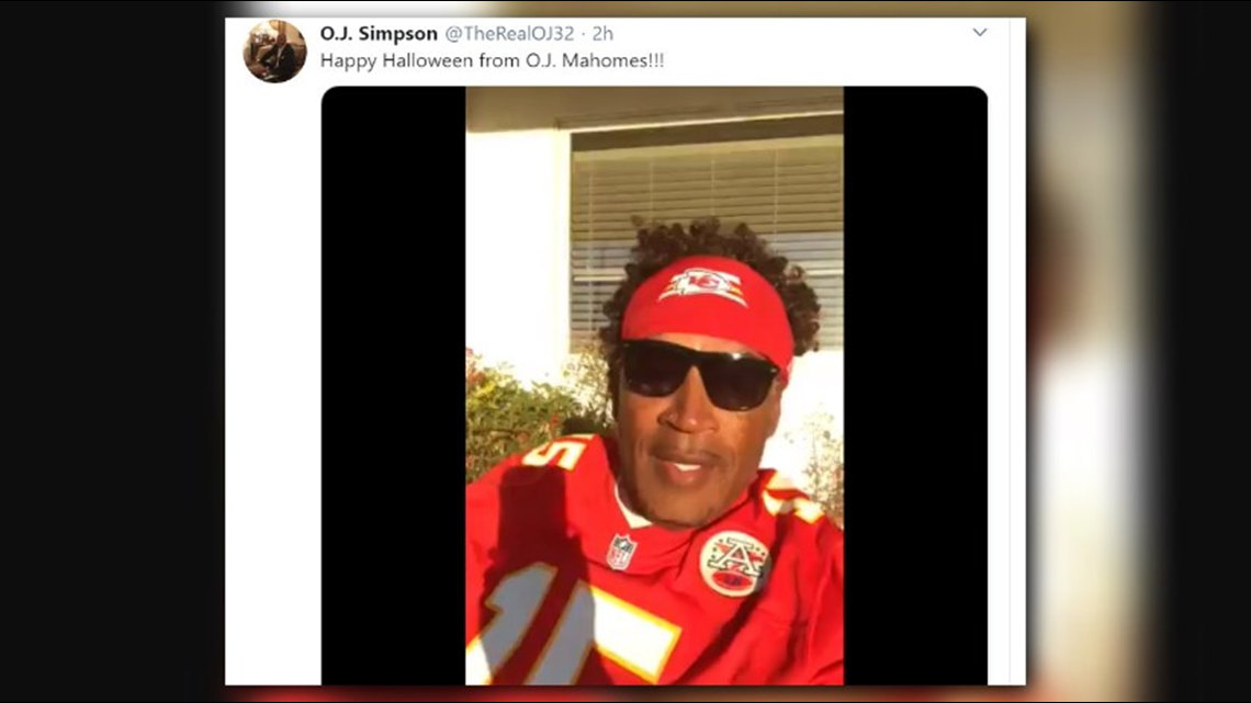 WATCH: O.J. Simpson dresses as Patrick Mahomes for Halloween | cbs19.tv