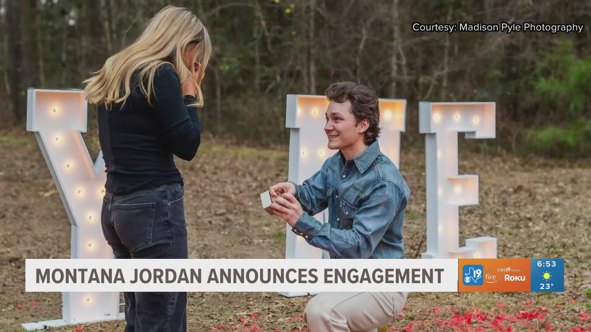 Montana Jordan announces engagement to Jenna Weeks | cbs19.tv
