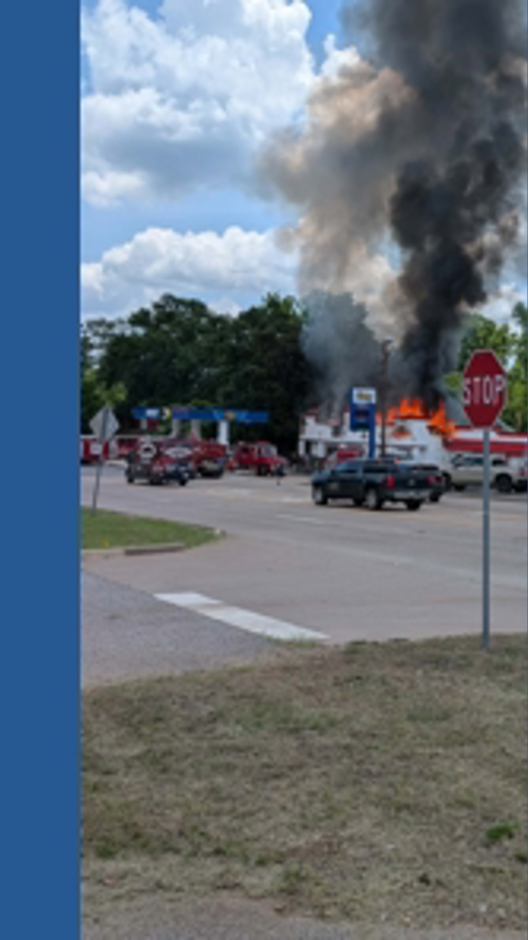 Crews battle fire at Sunoco gas station in Frankston | cbs19.tv