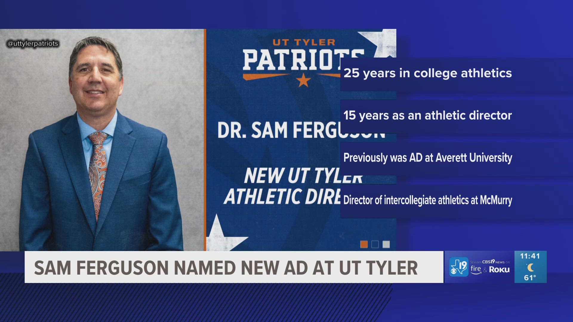 University of Texas at Tyler appoints its next athletic director | cbs19.tv