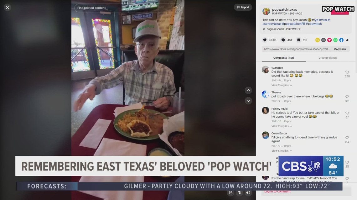 Funeral services announced for Joe Mack Roy, better known as Pop Watch ...