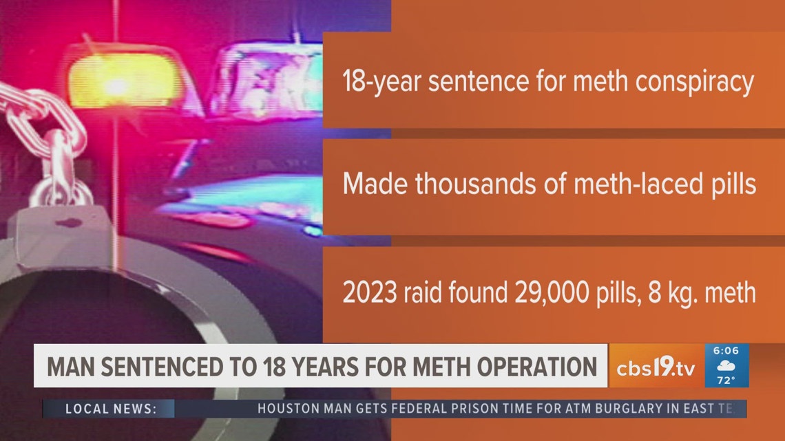 East Texas man sentenced to over 18 years for running meth-laced pill ...