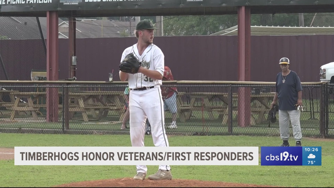 Piney Woods Timberhogs honor veterans and first responders | cbs19.tv