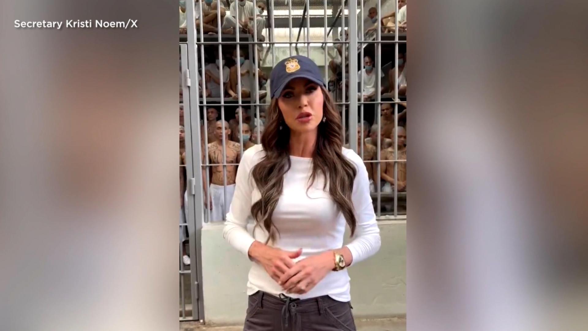 Homeland Security Secretary Kristi Noem issues warning to immigrants in chilling prison video ...