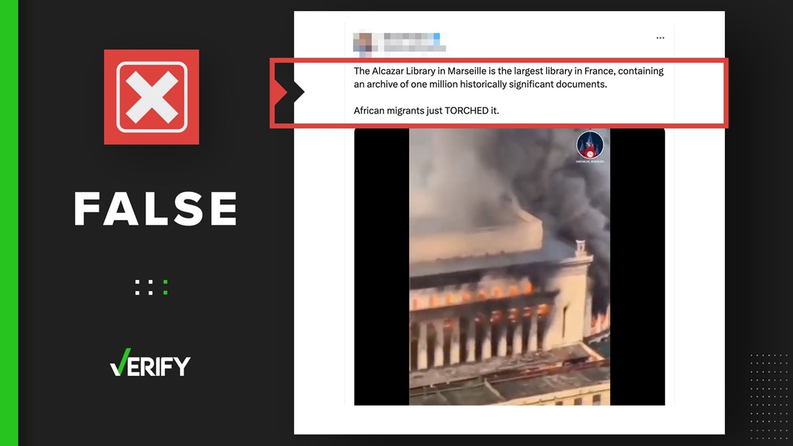 Video claiming to show French library on fire is from Philippines ...
