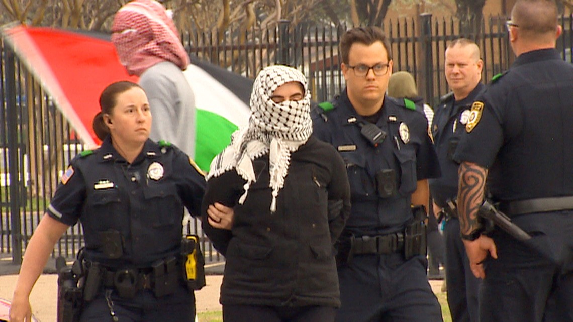 Gaza war protesters arrested outside General Dynamics in Garland | cbs19.tv