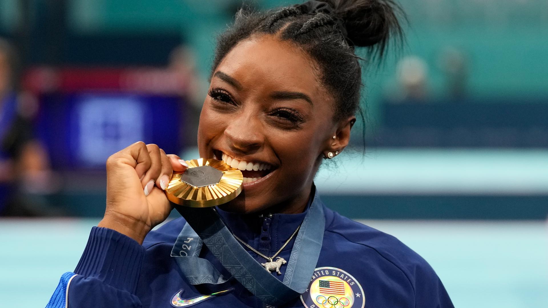 Simone Biles wears goat chain as she won 6th Olympics gold medal | cbs19.tv
