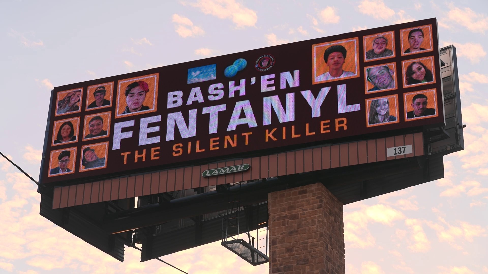 A new billboard on 820 features dozens of fentanyl victims | cbs19.tv