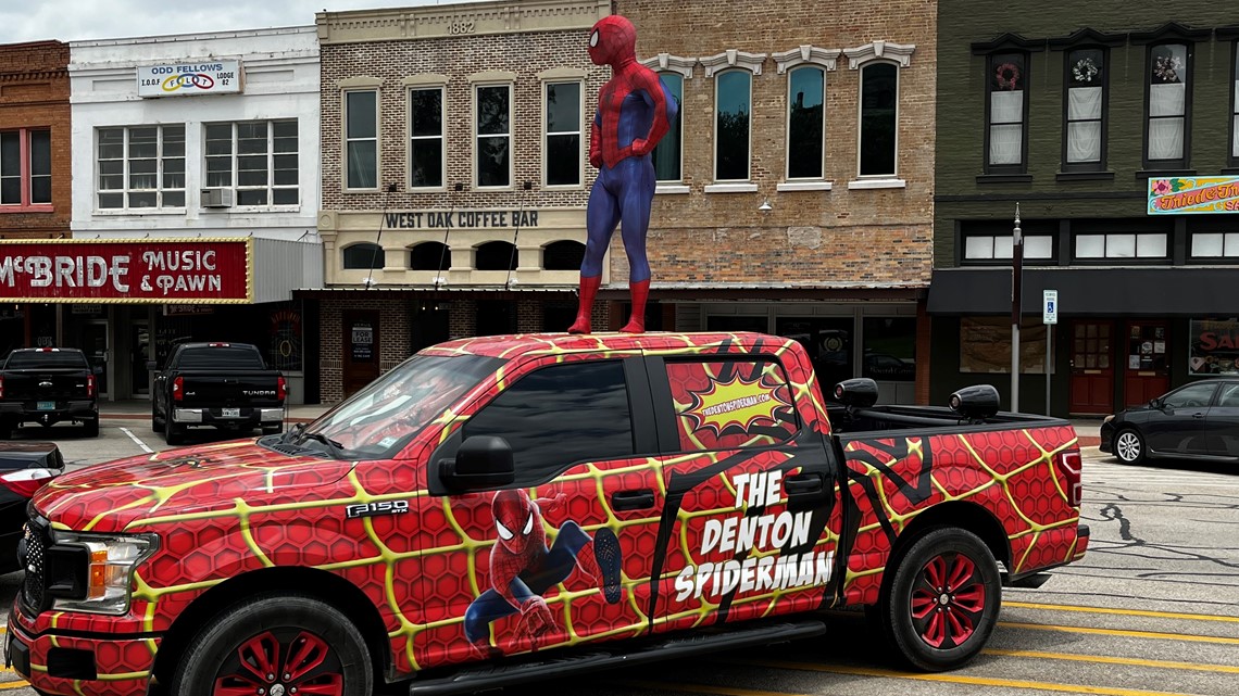 Denton Spiderman collecting toys for children in Uvalde, Texas | cbs19.tv