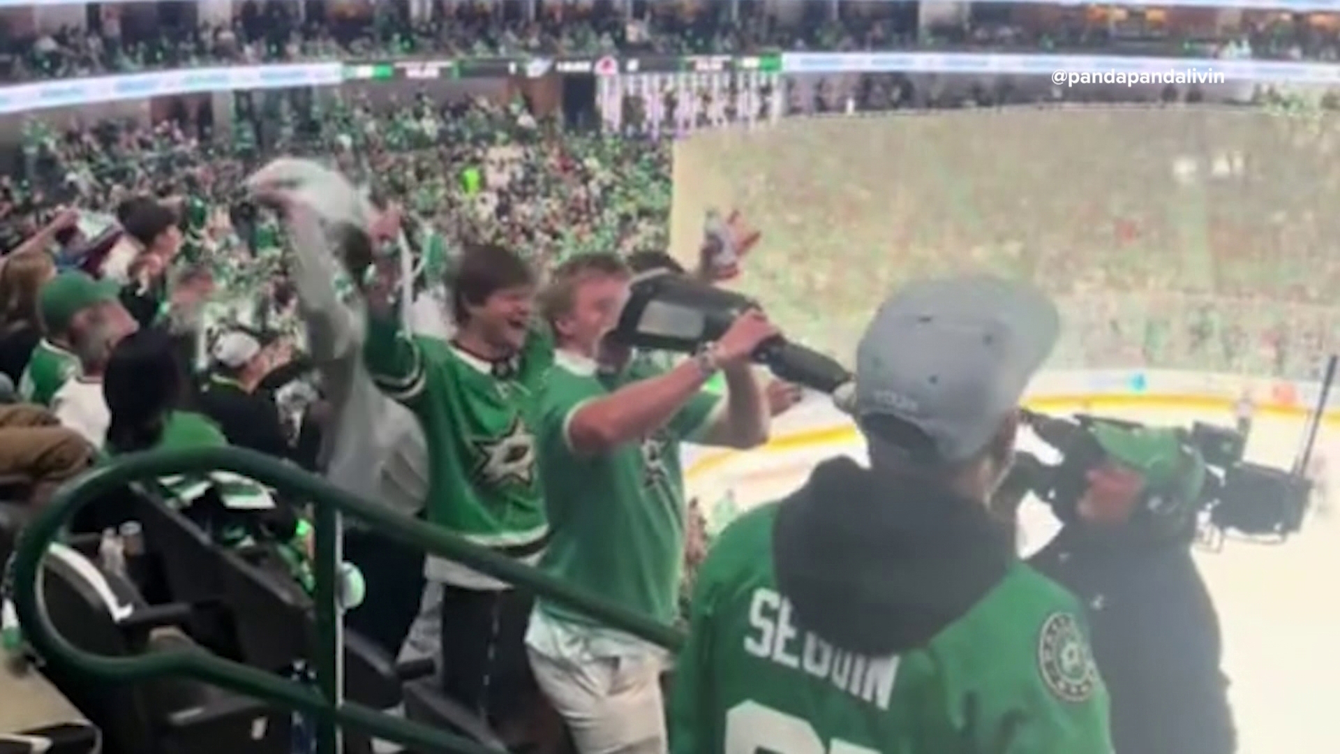 Stars fans go viral chugging beer out of prosthetic legs | cbs19.tv